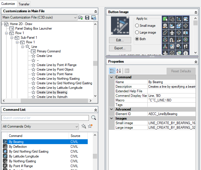 Button for "create line by bearing and distance" - Autodesk Community