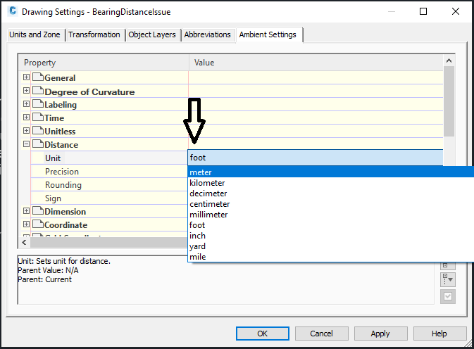 Solved: When drawing a line using bearing / distance, the line is 12 ...