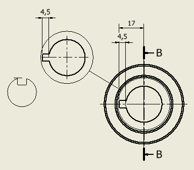 Solved: Drawing, dimensioning keyway depth in a hole - Autodesk Community