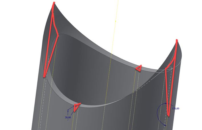 T-Pipe, Weld Groove, Create Groove in part as a chamfer or a sweep with ...