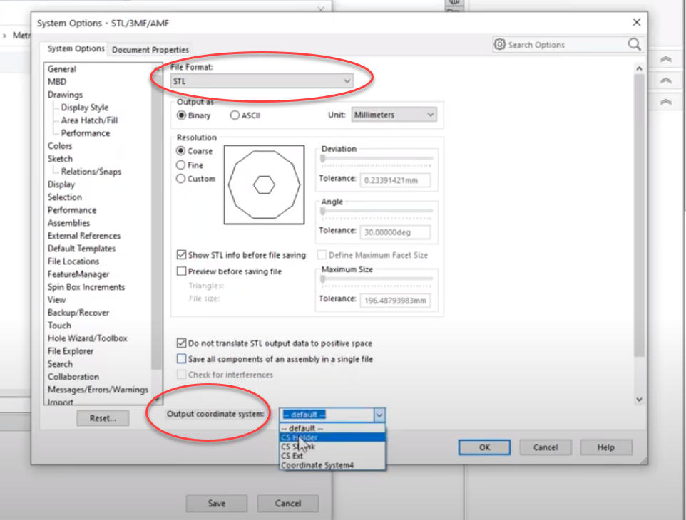 Converters - Add option to select output UCS on export to other CAD ...