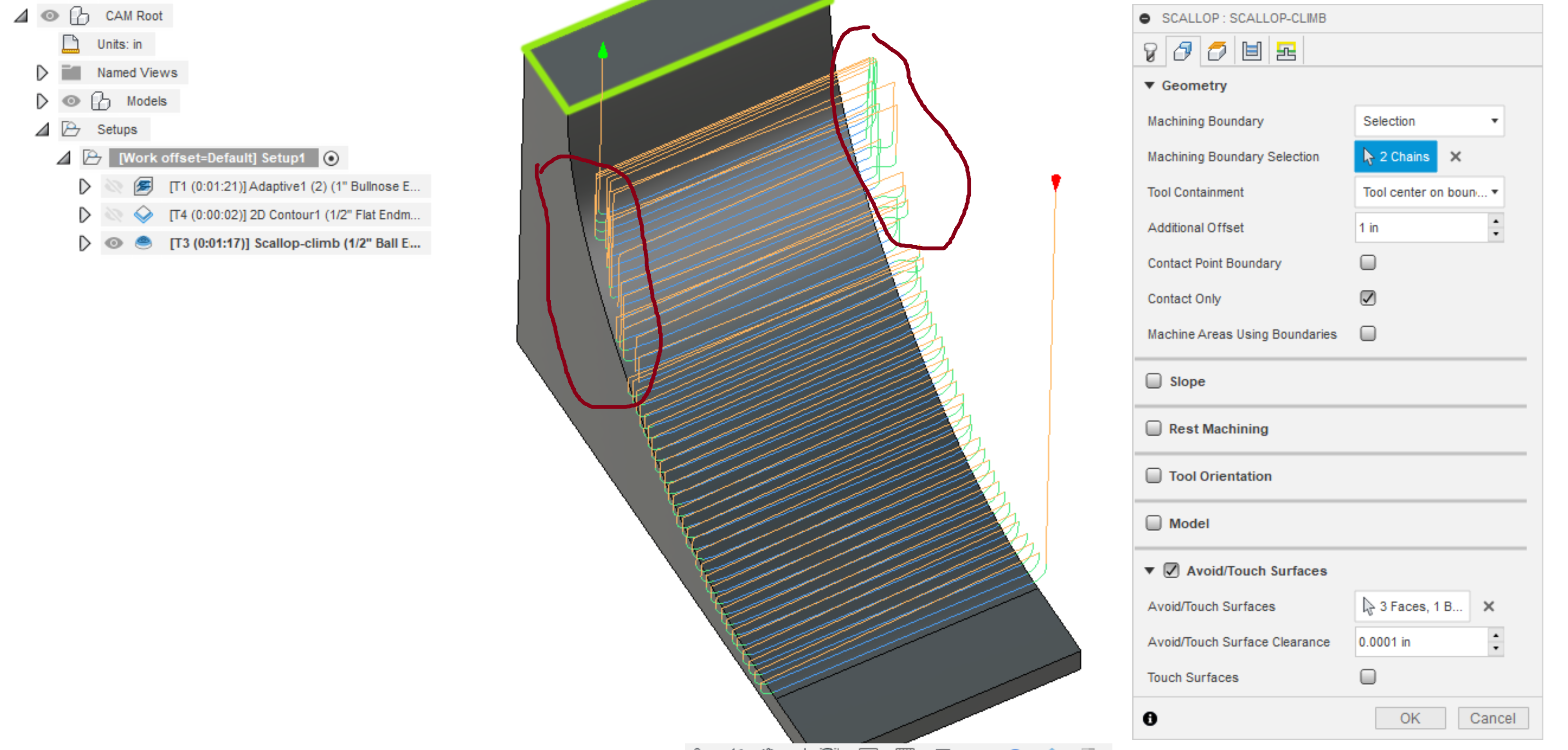 Scallop slightly offset from boundary - Autodesk Community