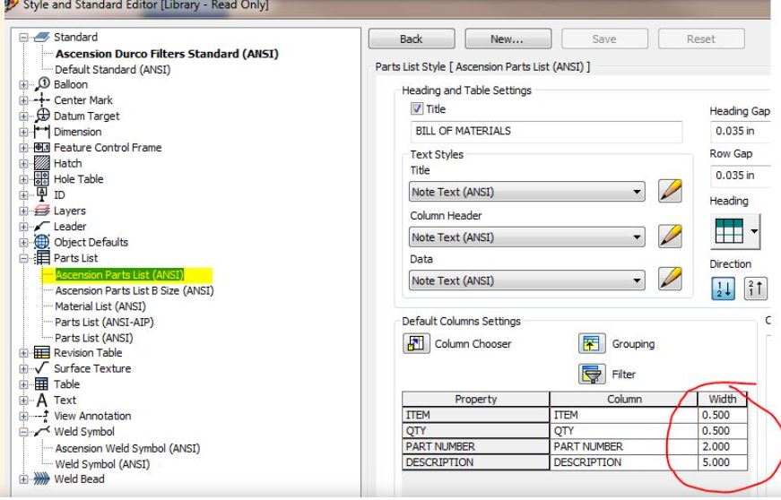Solved: Schedule Column Widths (similar functionality as in Inventor) - Autodesk Community