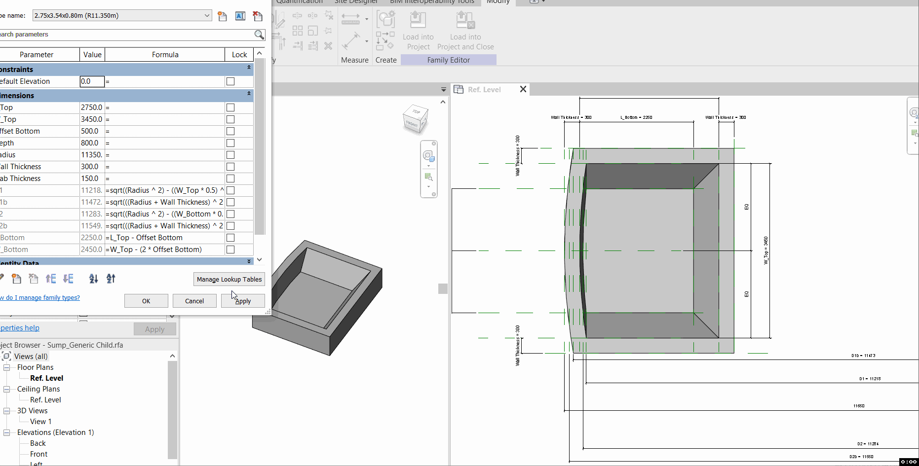 Solved: Sump shape modeling parameters using conceptual mass family - Autodesk Community