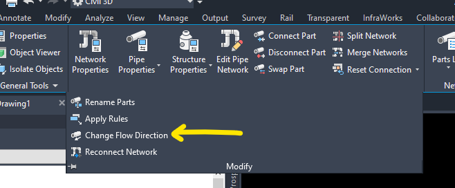 Solved: Drainage Labels on Highways Longsection taking values from left ...