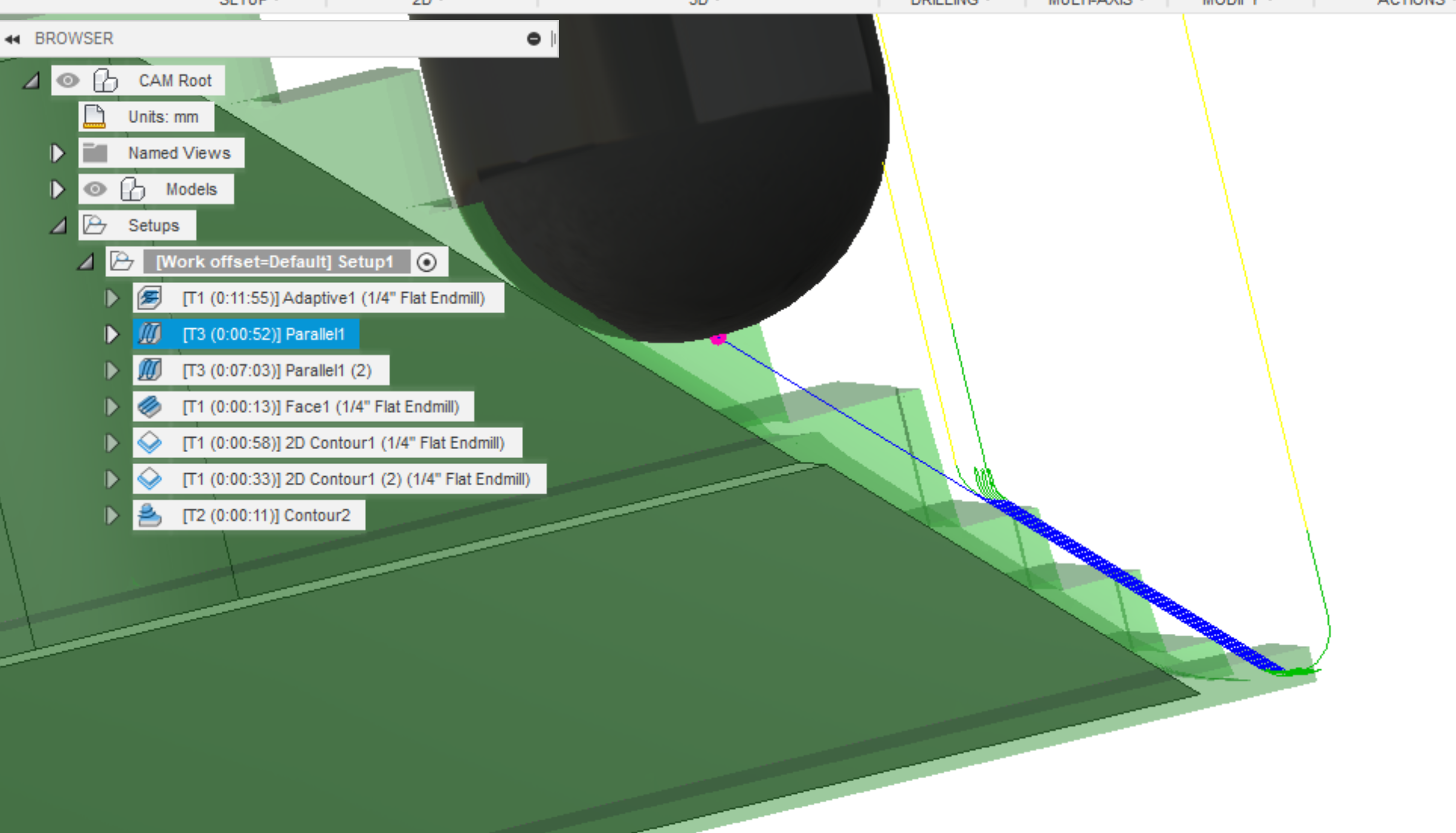 Solved: Generated parallel toolpath is cutting into the part itself? - Autodesk Community