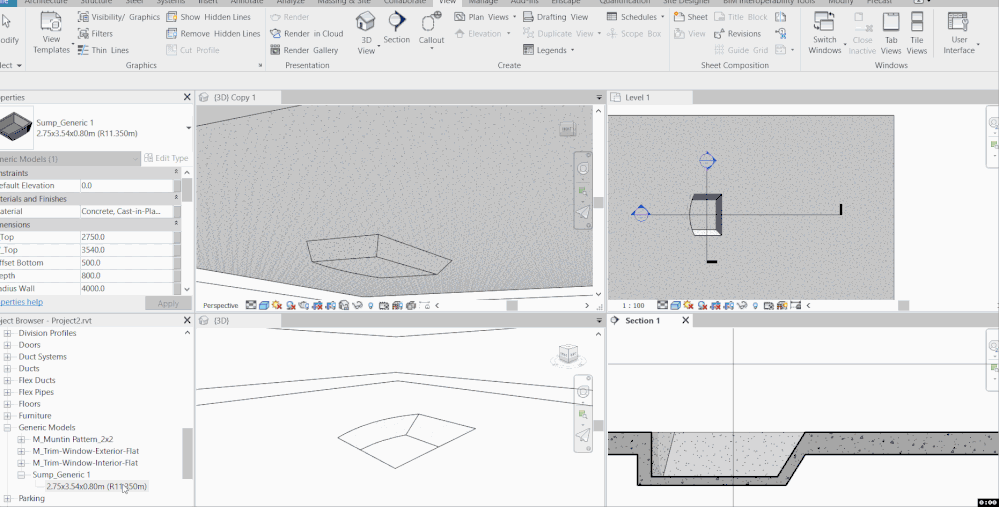 Solved: Sump shape modeling parameters using conceptual mass family - Autodesk Community