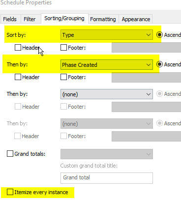 Schedule count by phase - Autodesk Community
