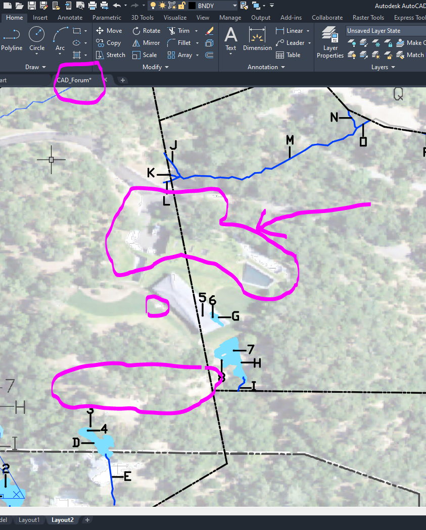 AutoCAD draws gray lines around white areas of an attached image ...
