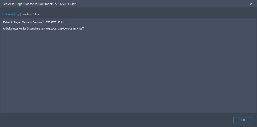 Fehler in iLogic Regel - HResult: 0x80004005 - Autodesk Community