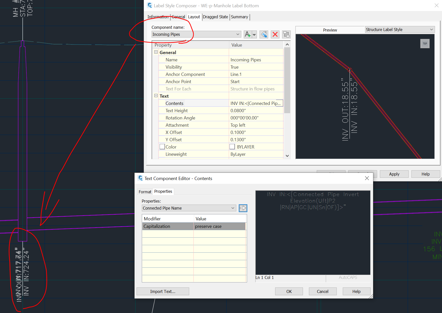 Solved: Manhole label style - Autodesk Community