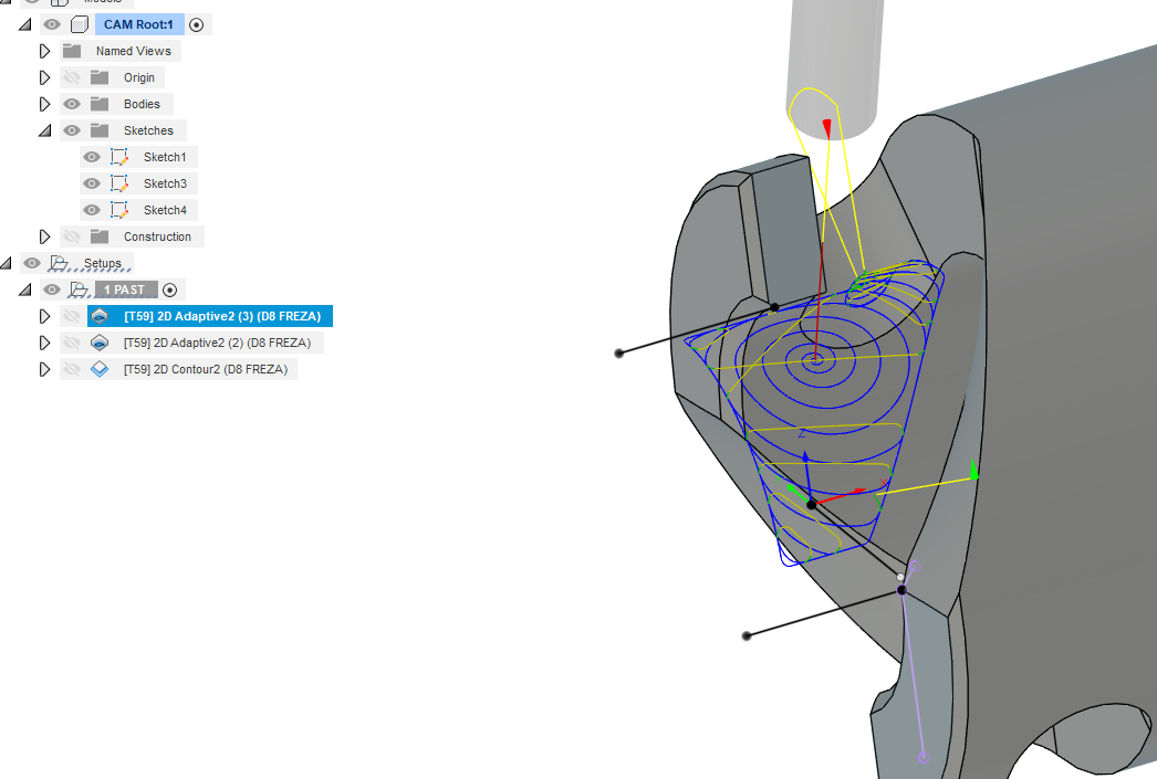 Solved: 4 Axis part adaptive toolpath - Autodesk Community