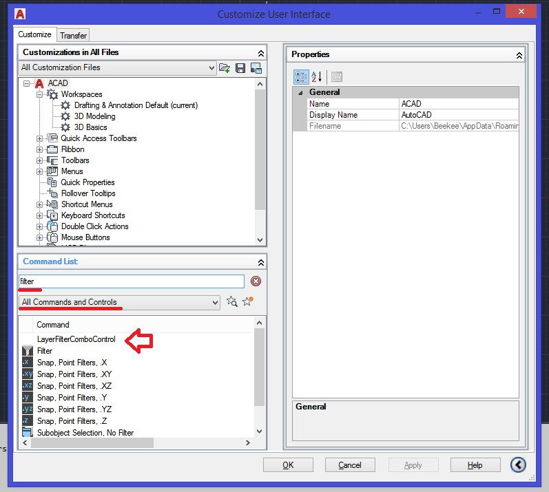 Solved: Invert Filter Checked by default or LISP to turn it on or off ...