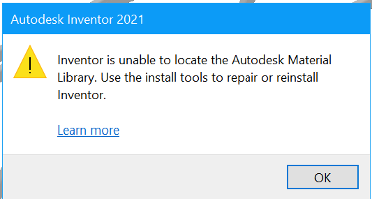 Inventor 2021 Material Library Missing - Autodesk Community