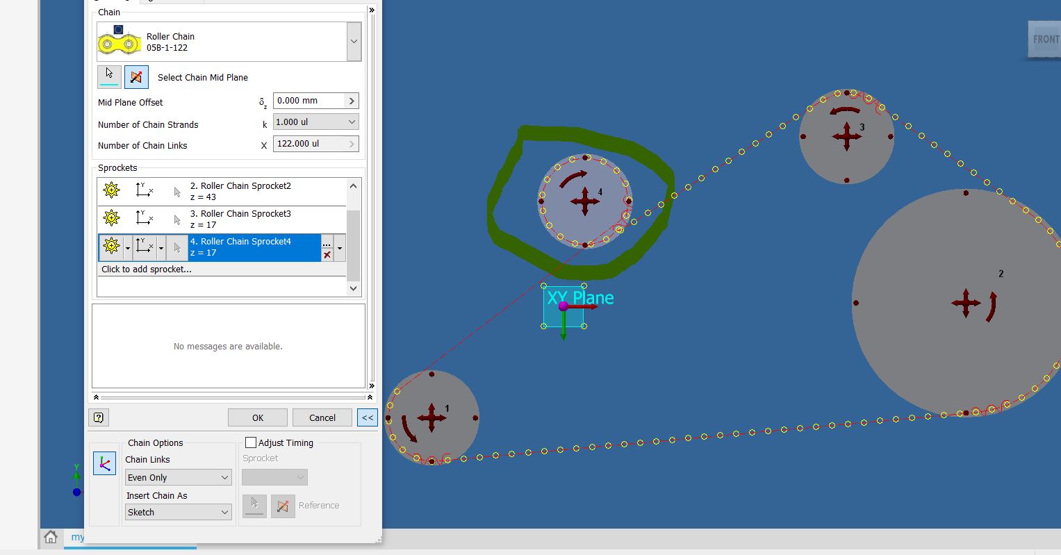 Chain in design accelerator, placing 1 gear outside of the chain path ...