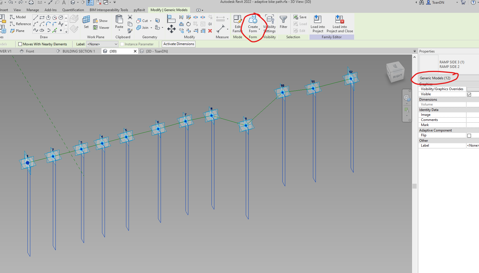 Solved: Adaptive family: Unable to create form element: self-intersecting or singular geometry ...