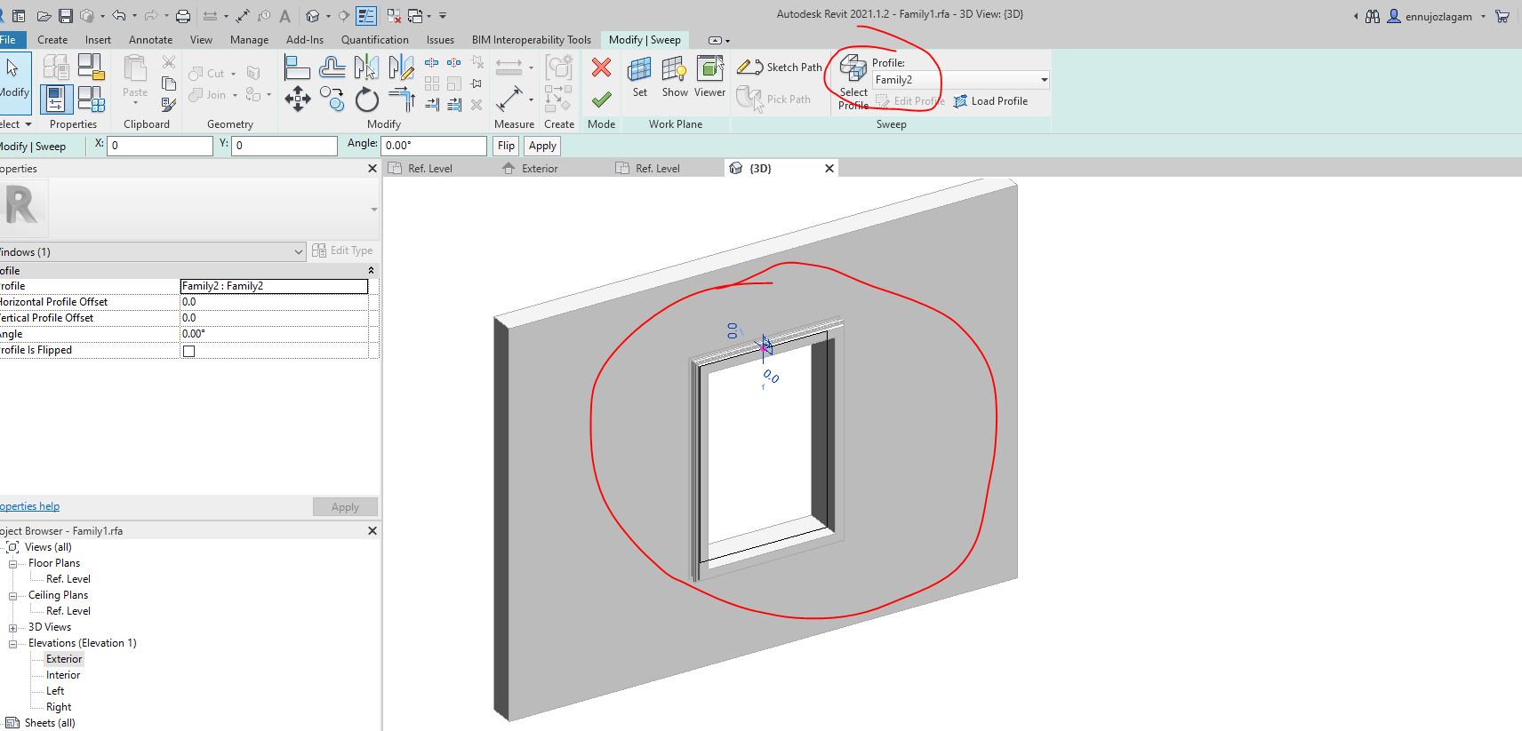 Solved: Window Frame - Can't Sweep Profile - Autodesk Community