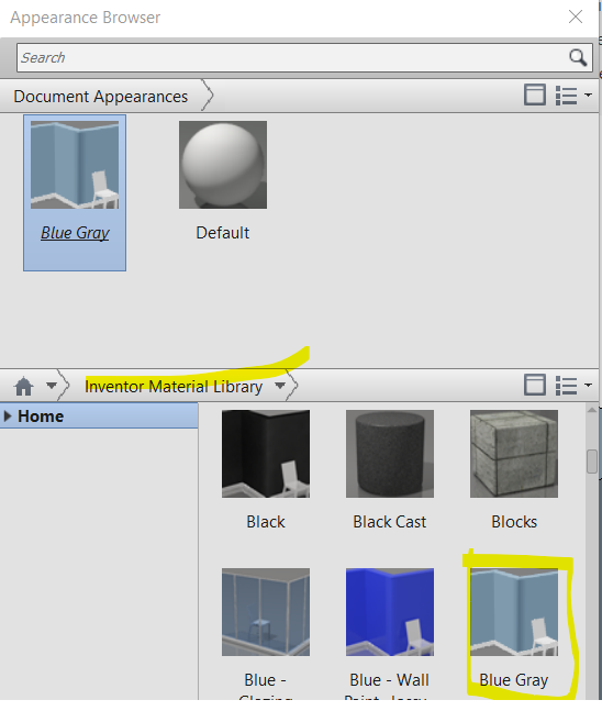 how to import Material Color Blue Grey in Inventor 2019? - Autodesk Community