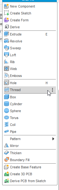 missing thread feature - Autodesk Community