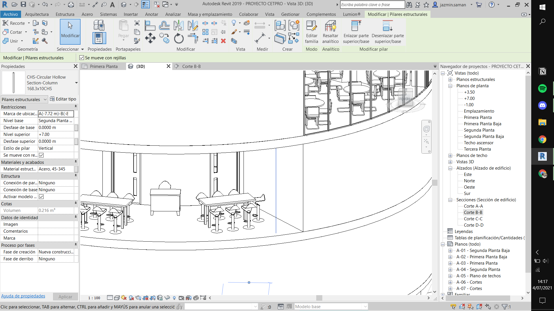 Solucionado: La columna de acero circular se muestra como línea en ...