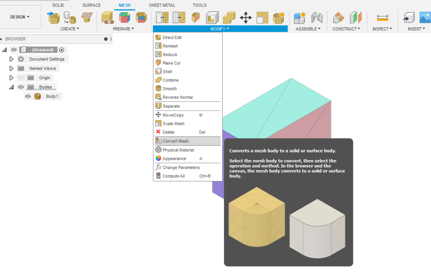Solved: Cant convert mesh to brep from night to day... - Autodesk Community