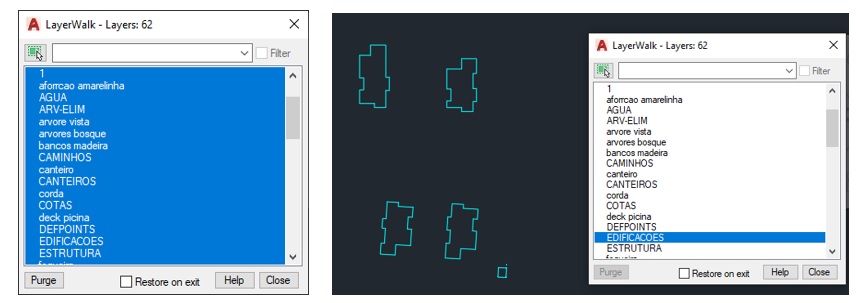 Dica... Comando Laywalk, exibe dinamicamente os objetos em suas ...