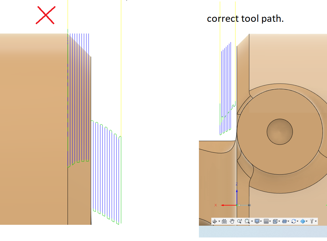 Parallel tool path issues, same restraints different results - Autodesk Community
