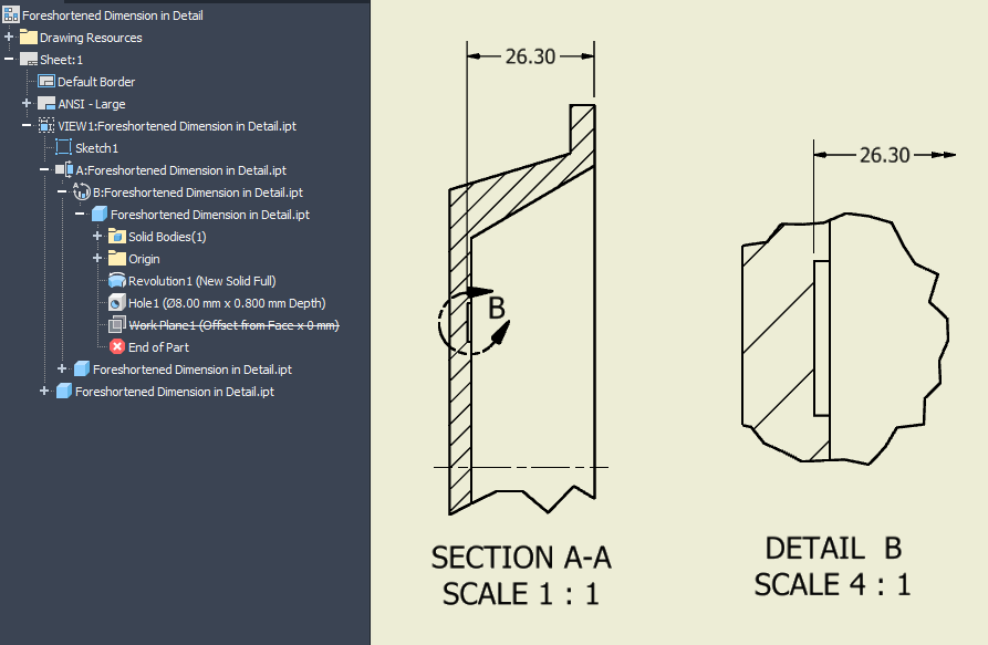 Foreshortened dimension query - Autodesk Community