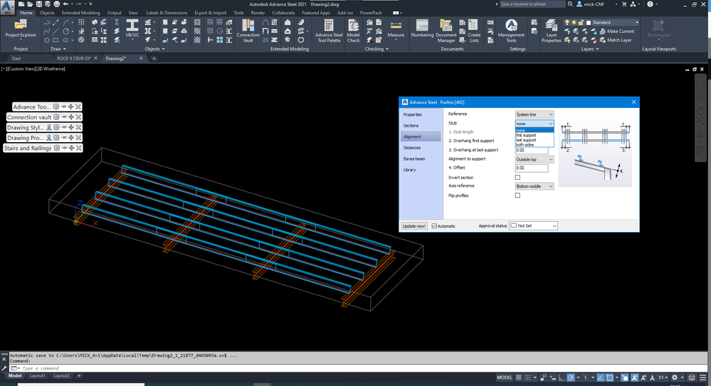 Purlin Overlap Problem In End Span - Autodesk Community