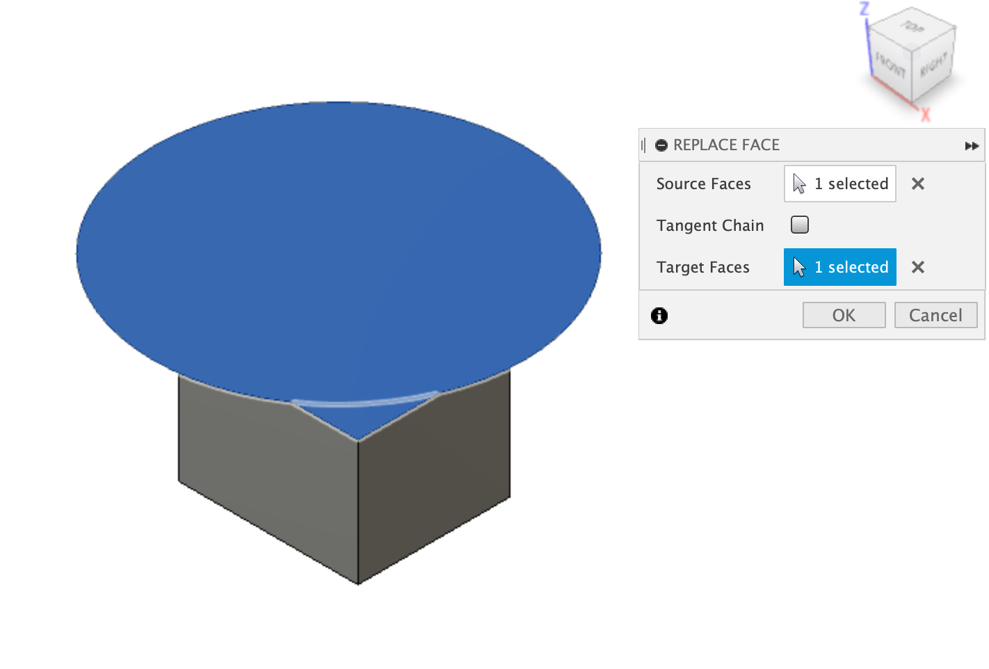 Solved: How to replace a face with replace face - Autodesk Community
