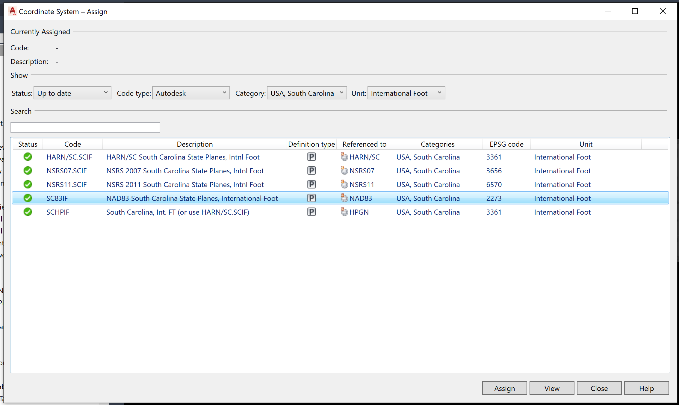 Map Coordinate System for Civil 3D - South Carolina - NAD 83 (2011 ...