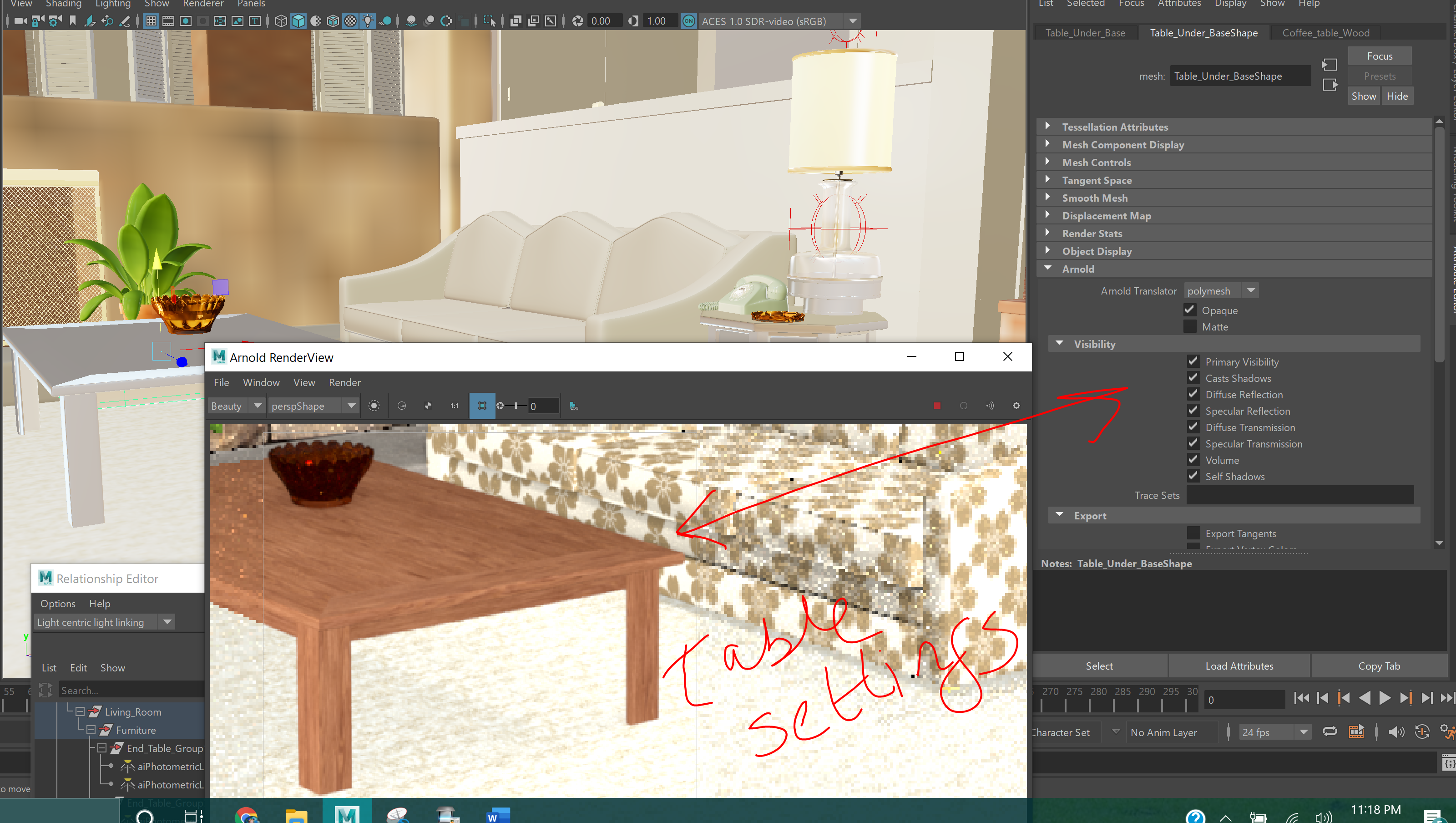 Solved: Object is casting shadow through right another object onto ground? No idea why... It's a ...