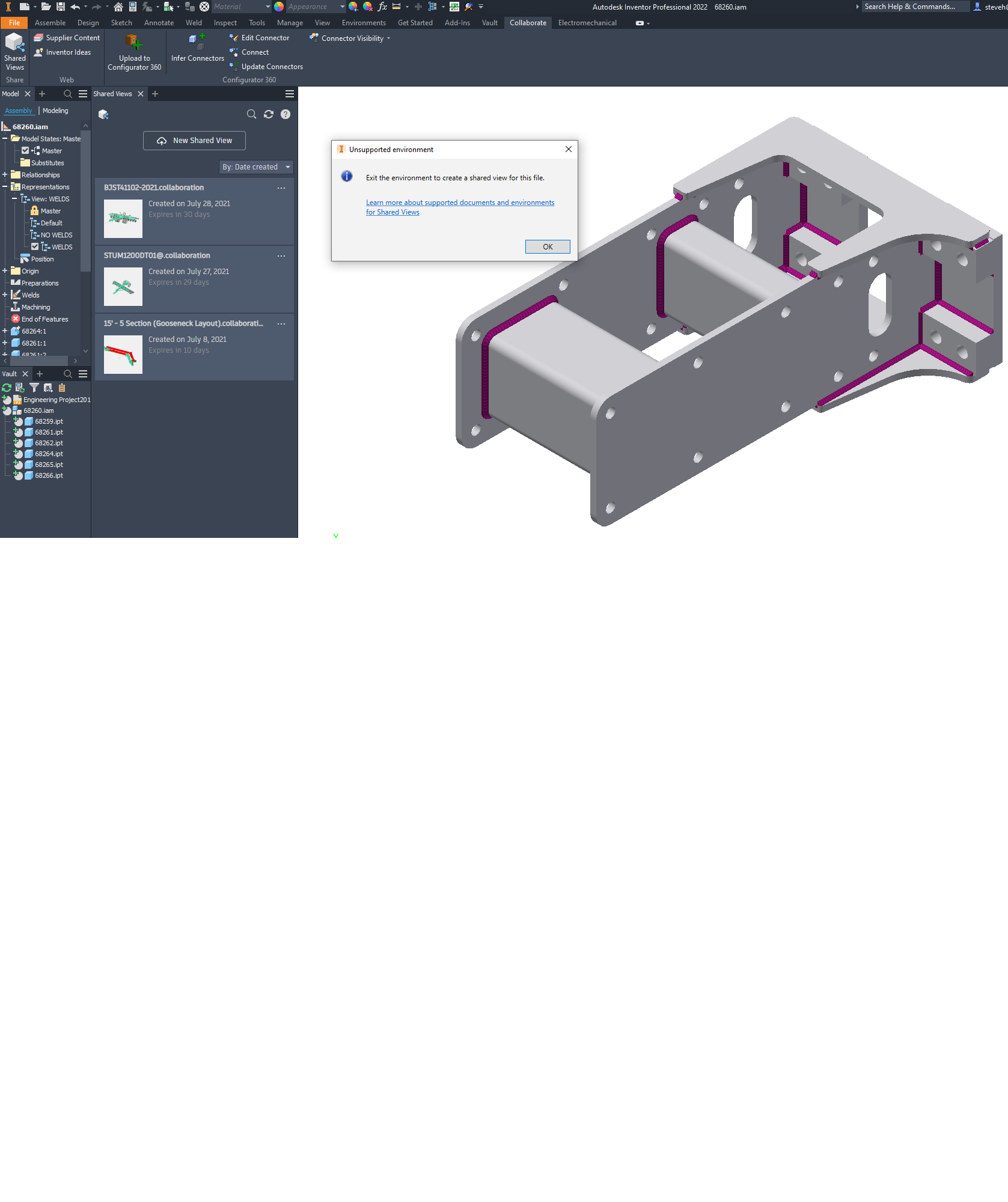 Shared View for Weld Environment (can't do / weld annotations must show ...