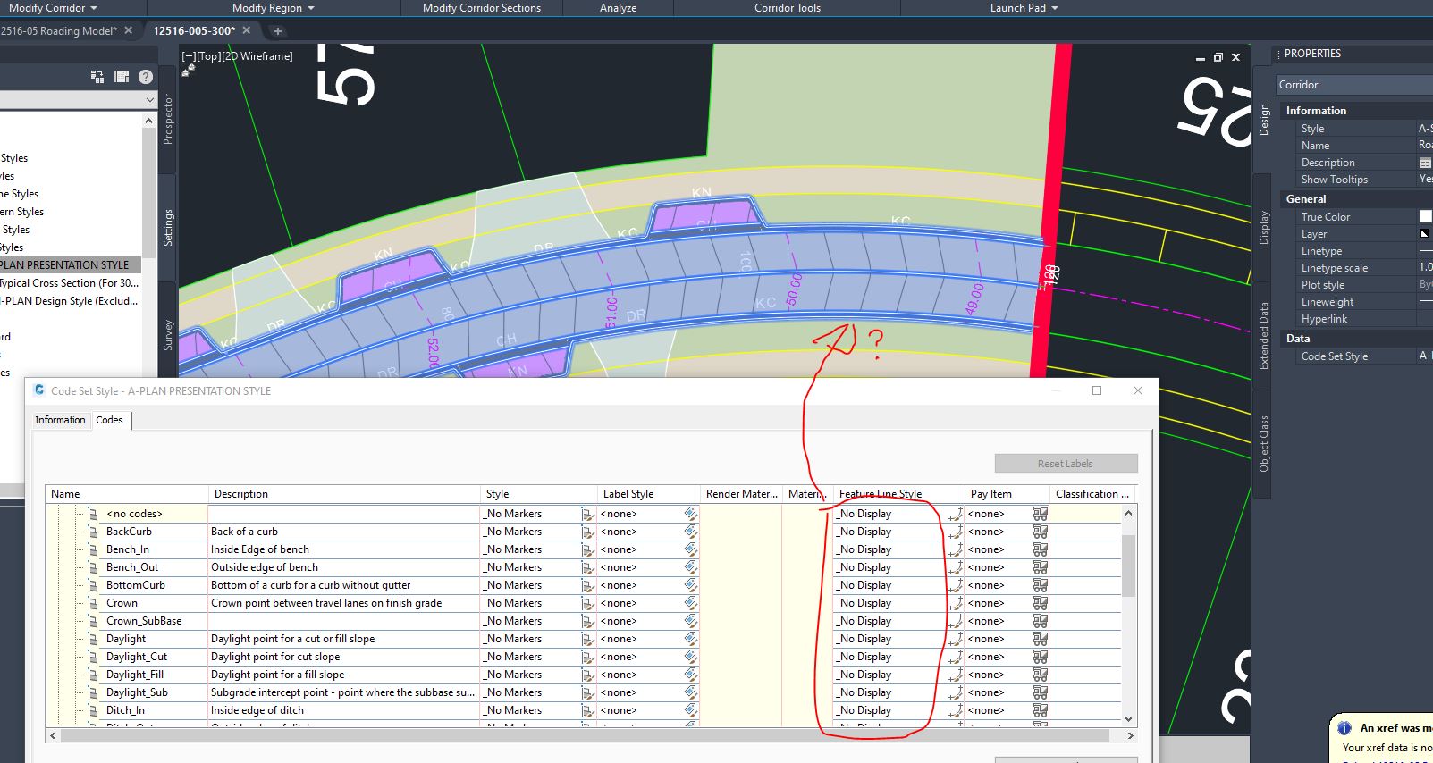 Solved: Controlling corridor feature line style of referenced corridors - Autodesk Community