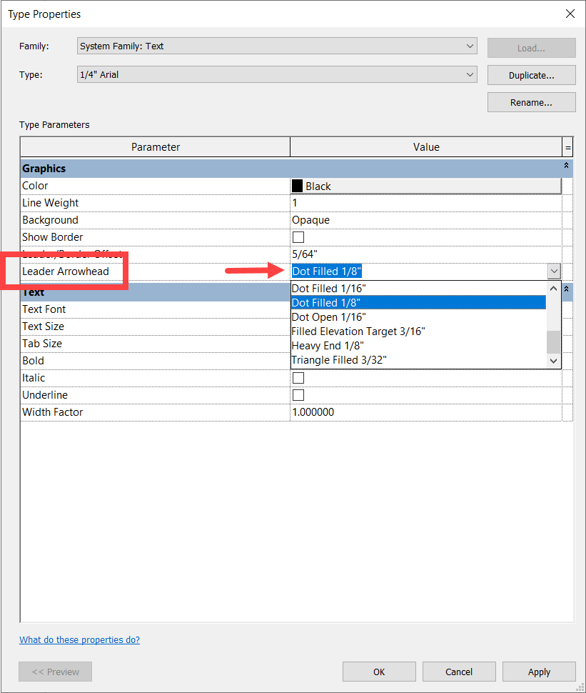 Solved: How to change my leader line from an arrow head to dotted ...