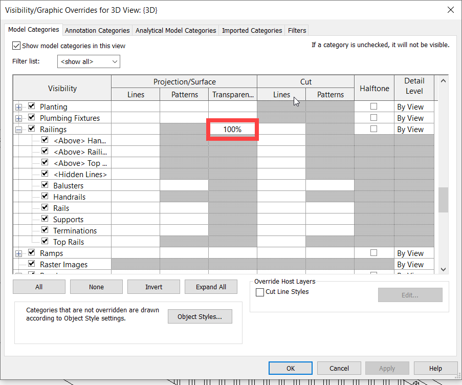 railings in "wireframe" style - Autodesk Community