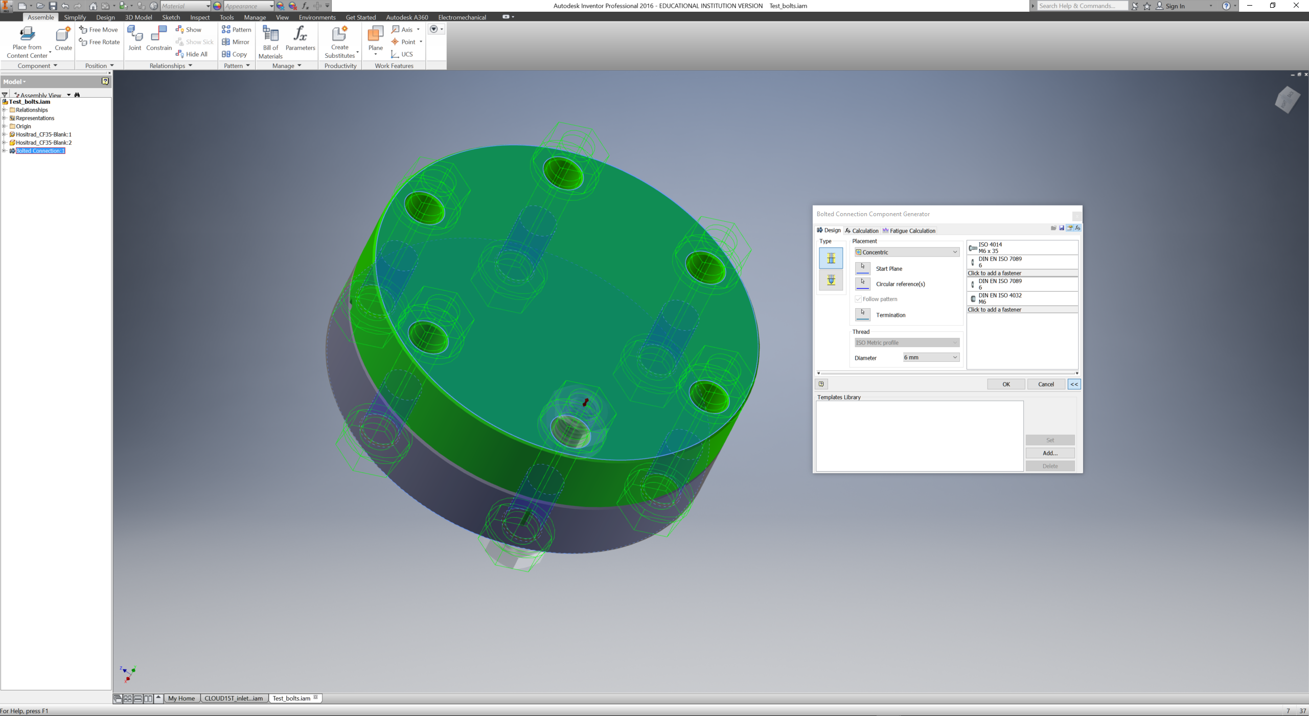 Solved: Problems placing multiple bolts using bolted connection tool Inventor 2016 - Autodesk ...