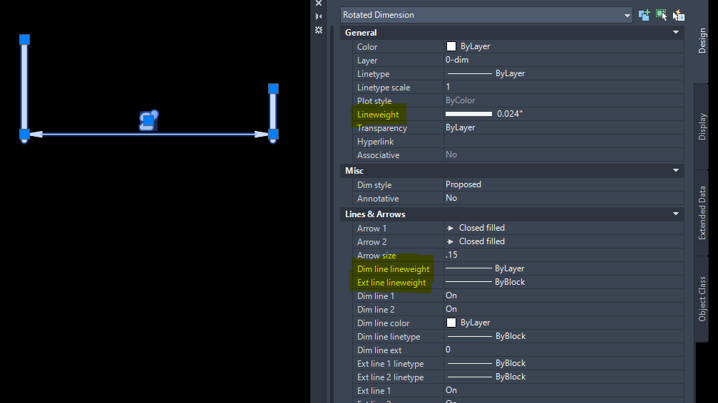 Solved: When a dimension line weight is ByBlock, what determines the weight - Autodesk Community