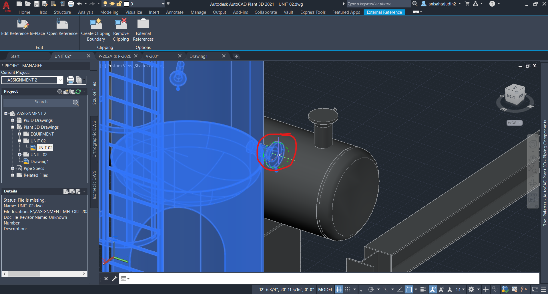 can't find the node on nozzle and cannot do connecting pipe with the ...