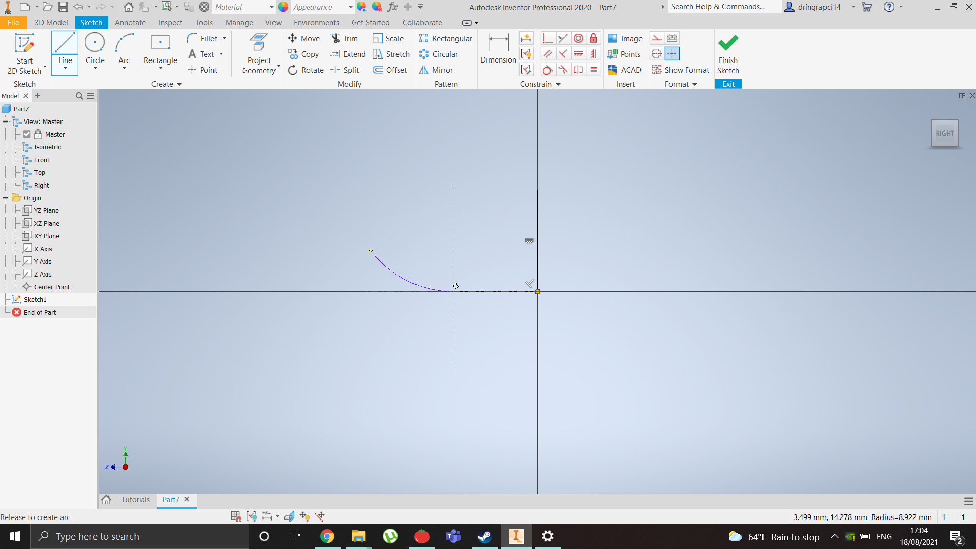 A line shortcut is acting differently for me than it is on a tutorial I ...