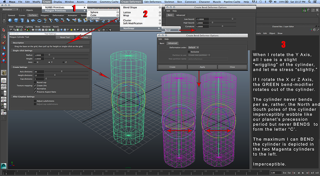 Solved: Bend Deformer with plenty of divisions does not bend nor do the end-caps... - Autodesk ...