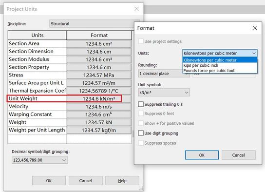Add "tonnes force per cubic meter" option for Unit Weight in product ...