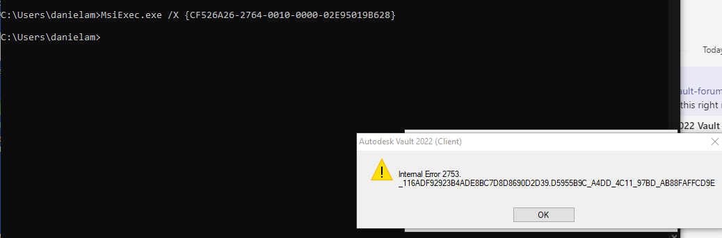 Solved: Installed 2022 Vault Basic, but need Professional Client. Can't uninstall Basic ...