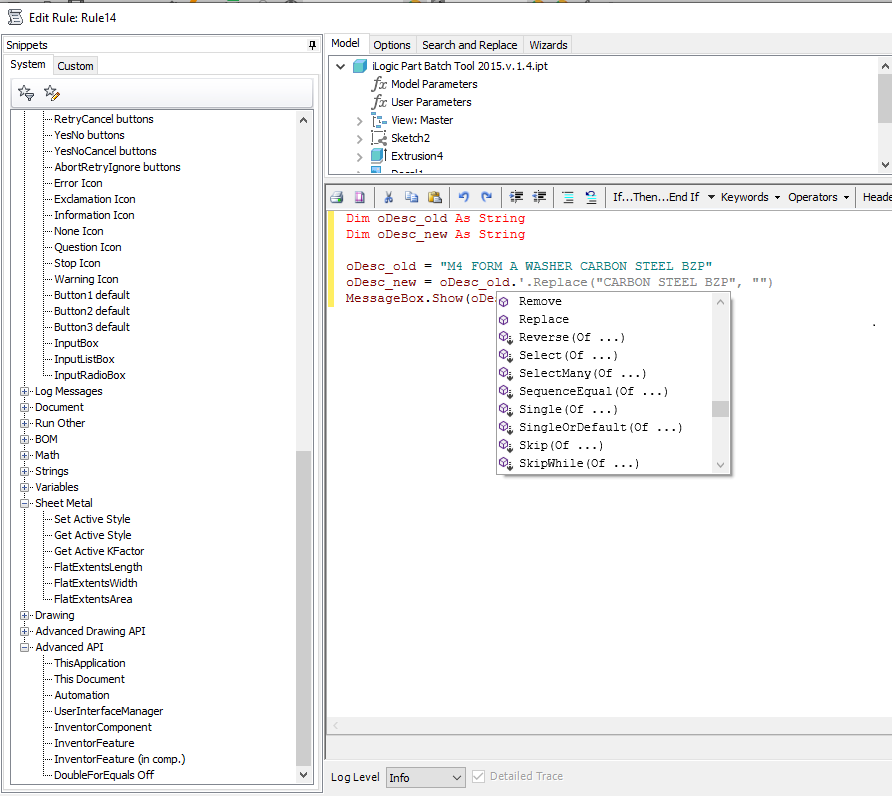 Solved: Parts List Find and Replace - if then cell equals - Autodesk Community