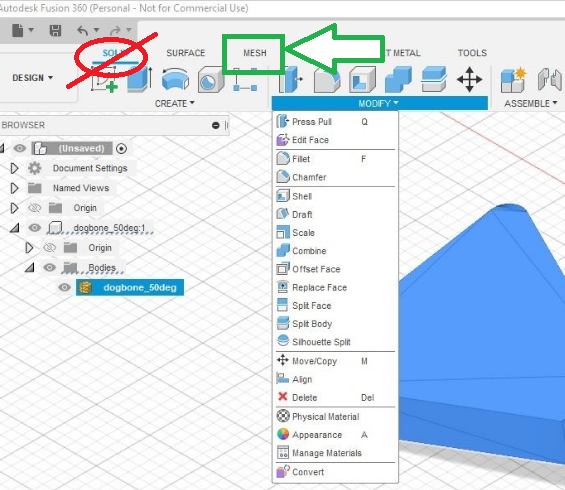 Solved: Why I cannot covert my meshbody to a BREP? - Autodesk Community