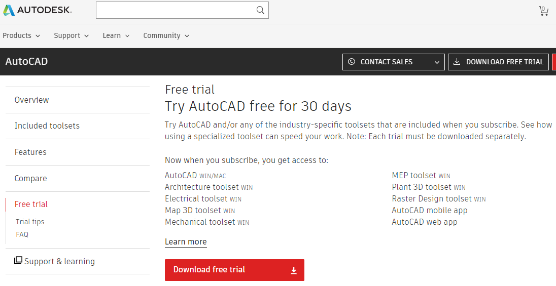 searching for autocad trial version but in an lower version - Autodesk ...