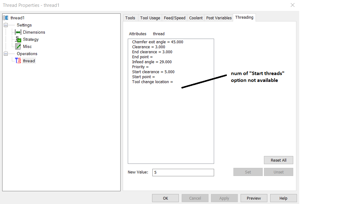 Thread from path option does not have number of start threads option ...