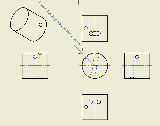 Solved: Drawing - Auxiliary view without any straight edge in parent view - Autodesk Community