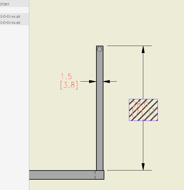An icon/warning symbol if dimensions are overridden in a drawing ...