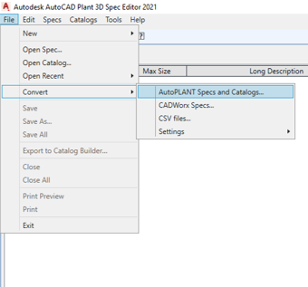 import .mdb specification in AutoCAD Plant 3D - Autodesk Community